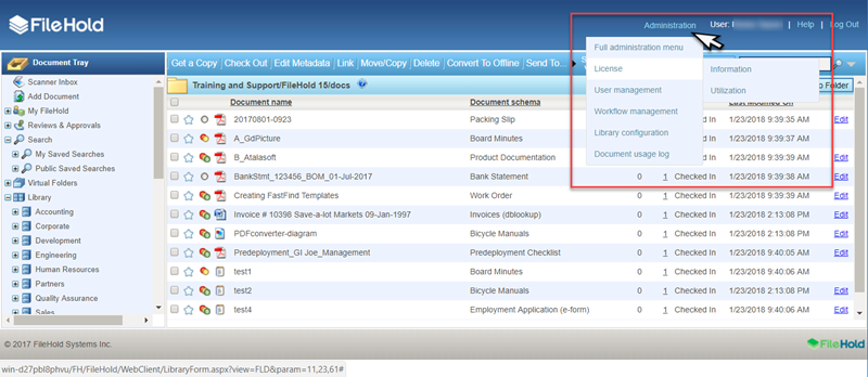 System administrator - Logging In - FileHold