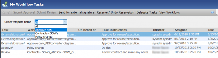 My Tasks List - Viewing workflow tasks - FileHold