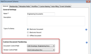Setting up document and version control numbers - FileHold