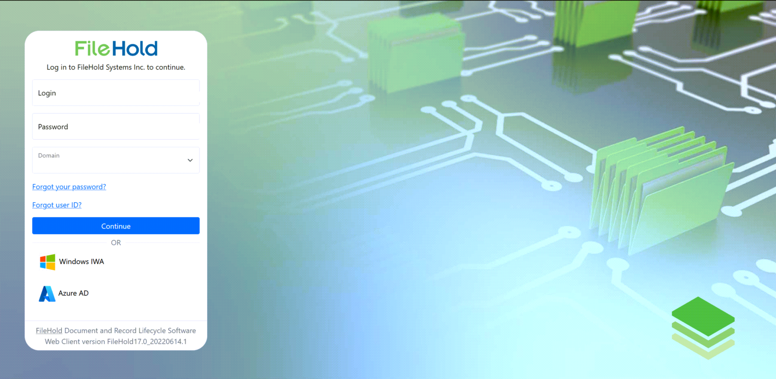 Web client access through a web browser - FileHold